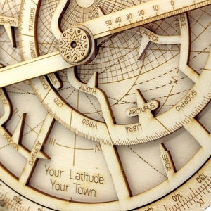 Wooden Astrolabe Kit (english Instructions) - Etsy
