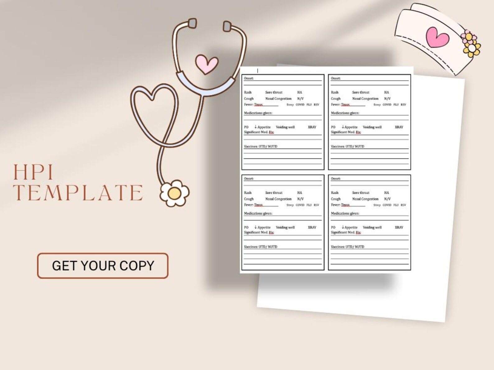 Urgent Care HPI Template - Etsy