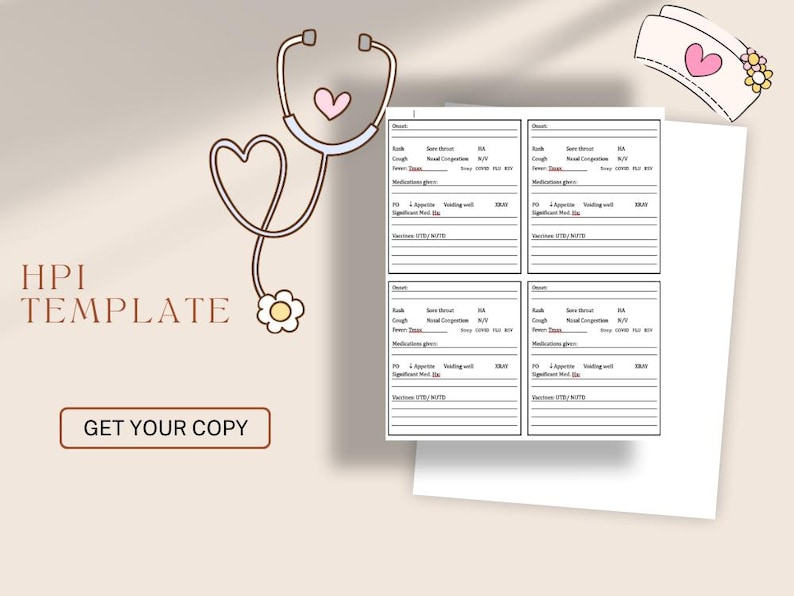 Urgent Care HPI Template - Etsy