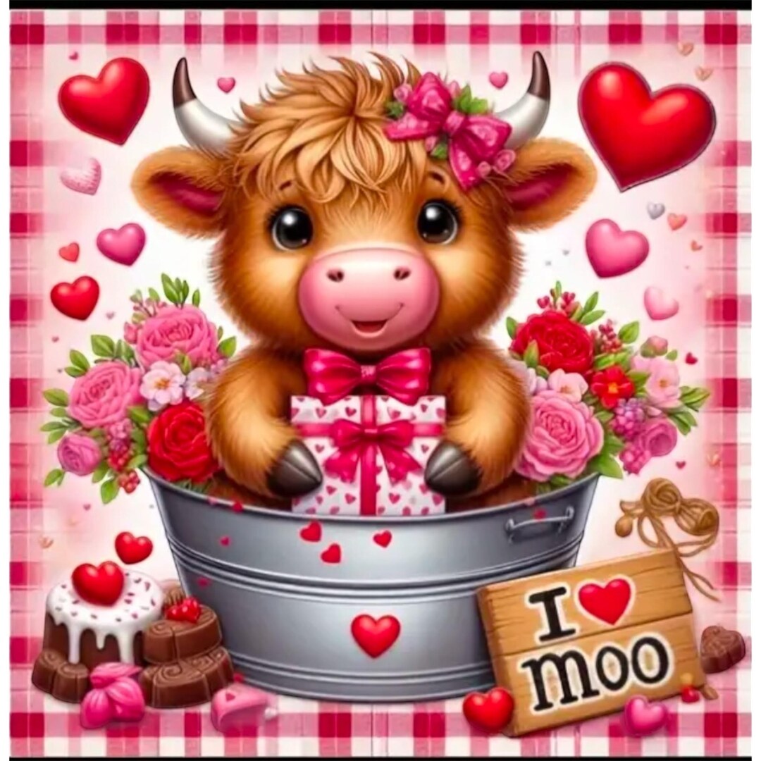 Cow Love Diamond Art Kit: 5D DIY Craft, Farmhouse Valentine Decor - Etsy
