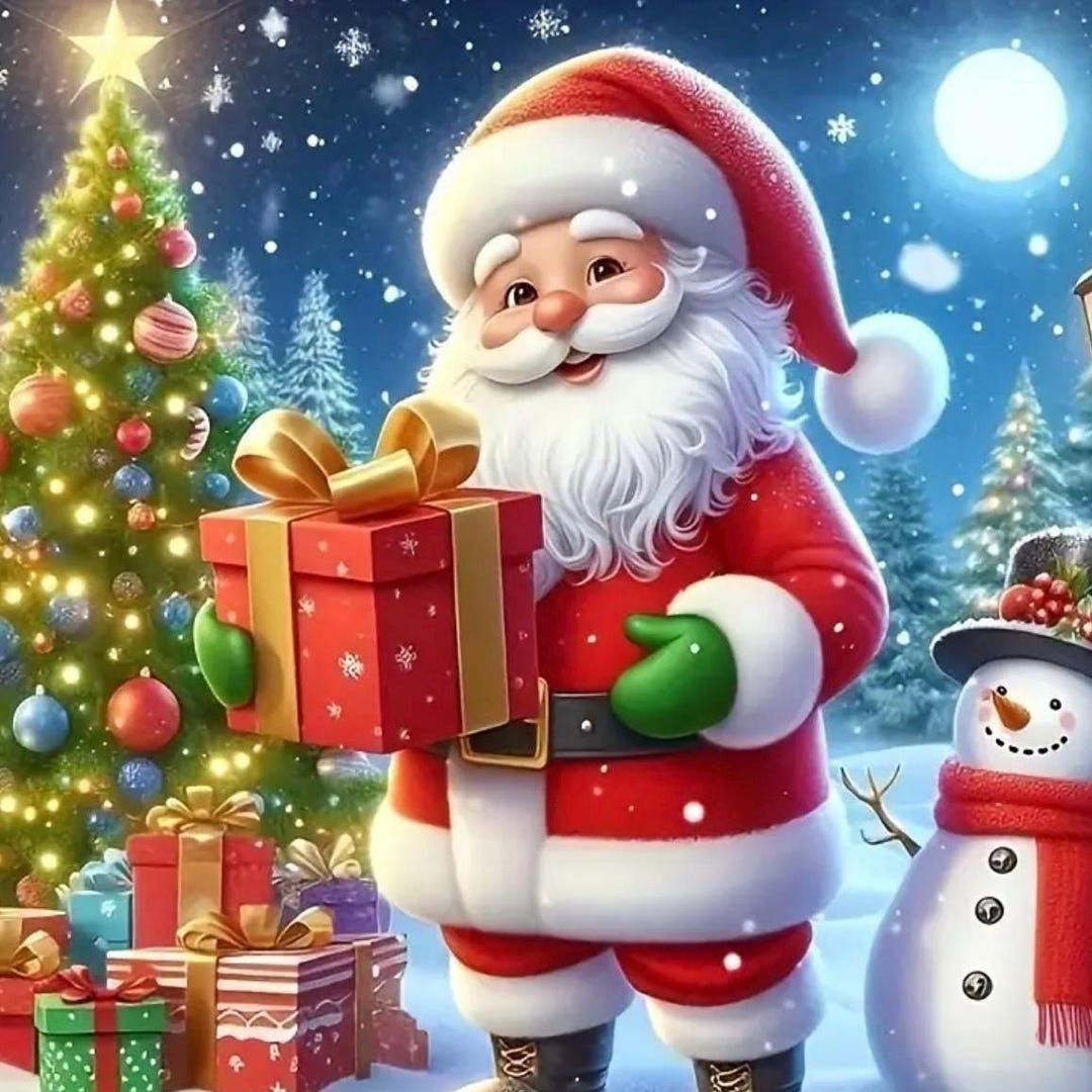 Santa Diamond Art Kit: Christmas Wall Decor, DIY Craft - Etsy