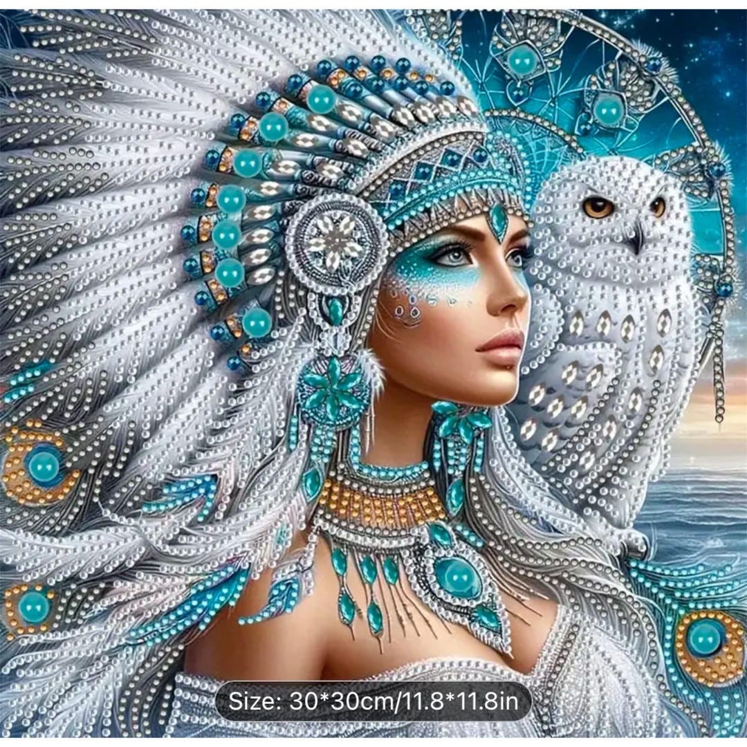Native American Princess Mosaic 5D DIY Diamond Art Kit, for Beginners ...