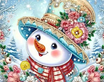 Snowman Diamond Art Kit: DIY Christmas Wall Decor - Etsy