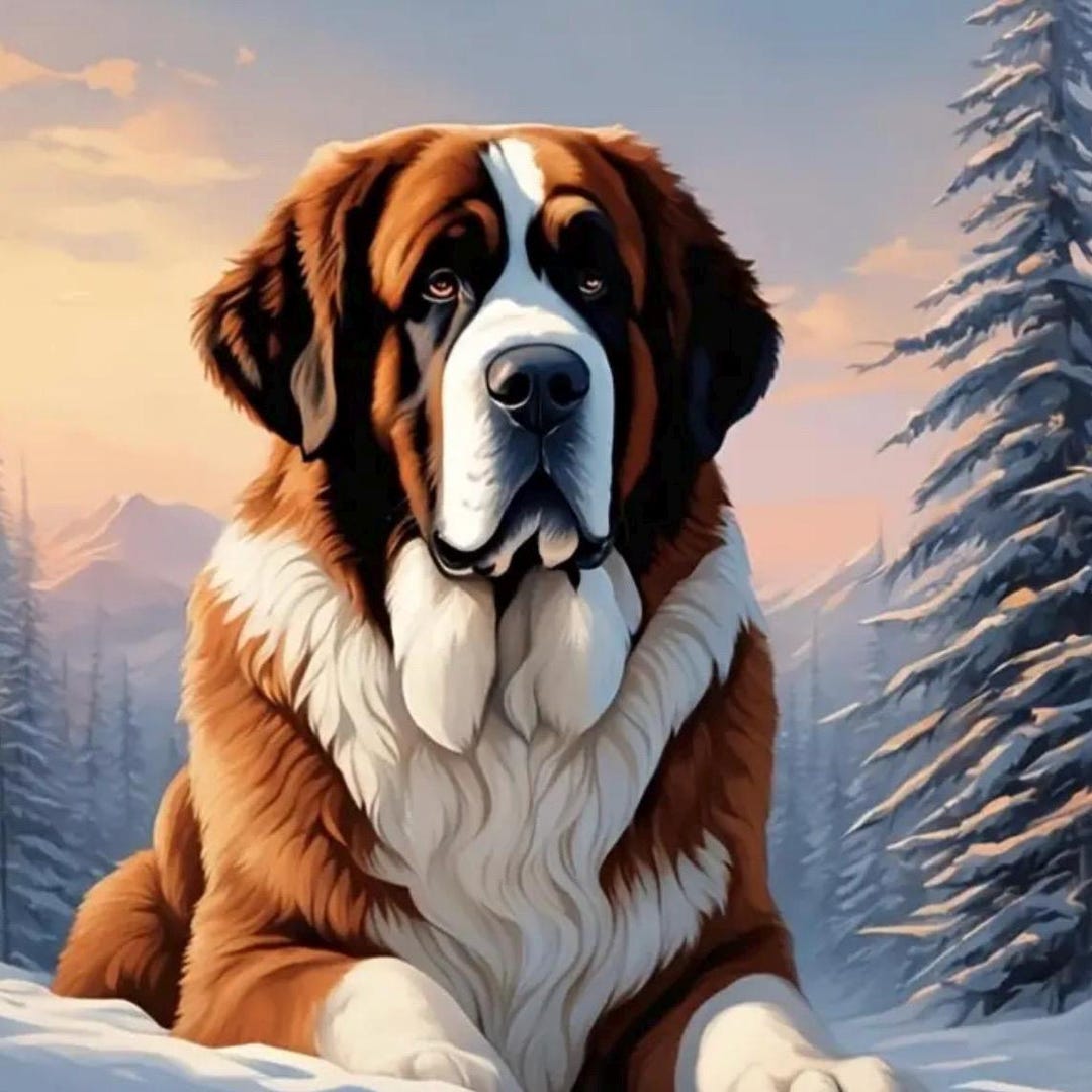 St Bernard Dog Diamond Art Kit: 5D DIY Craft, 12x12 Full Drill - Etsy