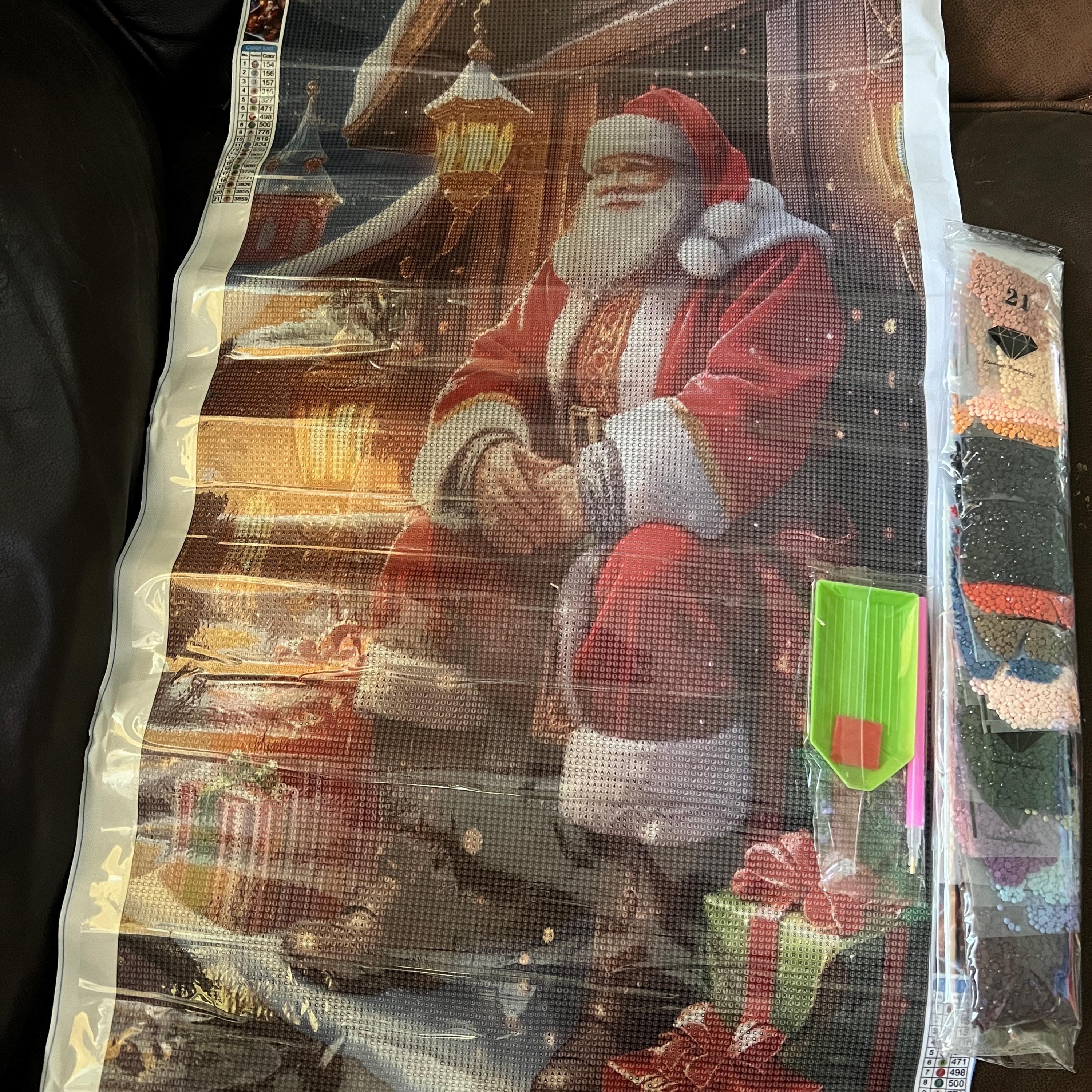 Extra Large Santa Diamond Painting Kit: DIY Canvas Craft, 16x28 ...