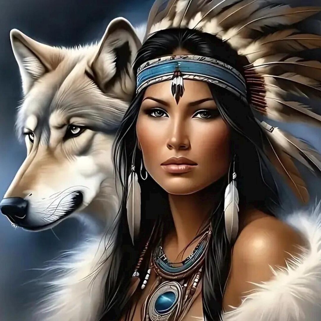 Native American Woman 5D DIY Diamond Art Kit, for Beginners and Adults ...