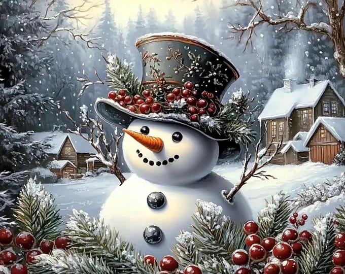 Snowman Diamond Art Kit: DIY Christmas Wall Decor - Etsy
