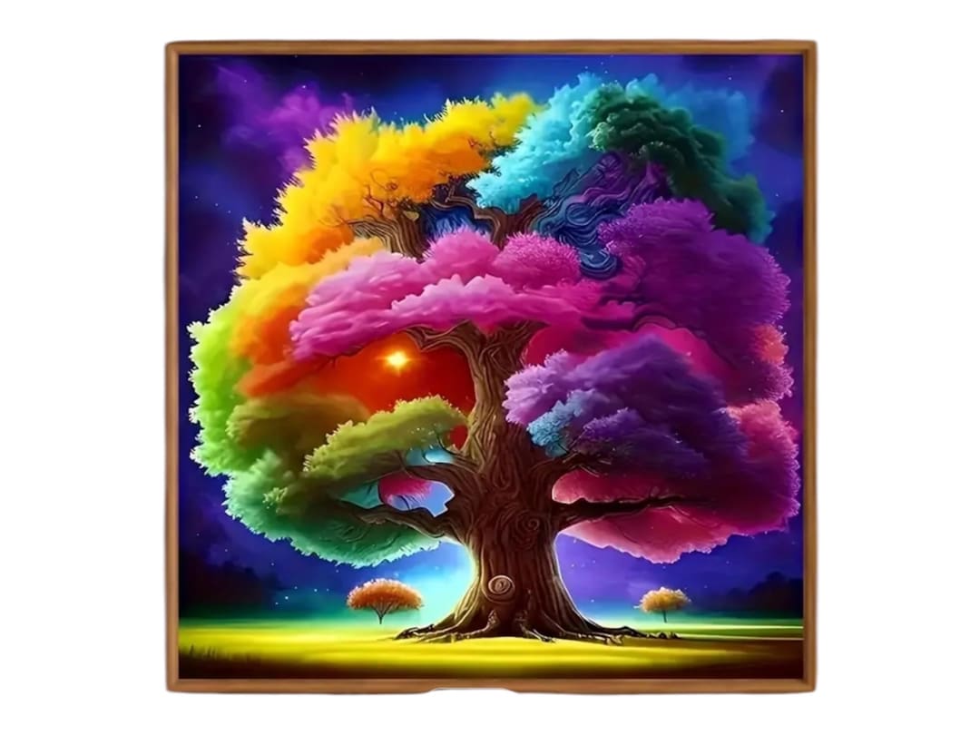 Colorful Tree Diamond Art Kit: DIY 5D Wall Painting (11.8”x11.8”) - Etsy