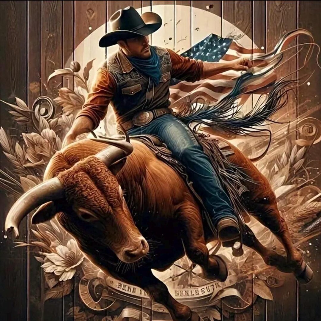 American Bull Rider 5D DIY Diamond Art Kit, for Beginners and Adults ...