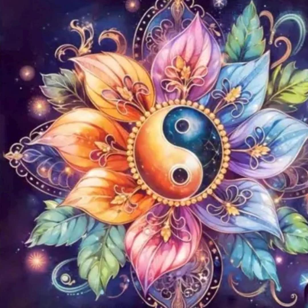 Yin Yang Flower Diamond Art Kit: Beginner Adult Craft, Round Drill - Etsy