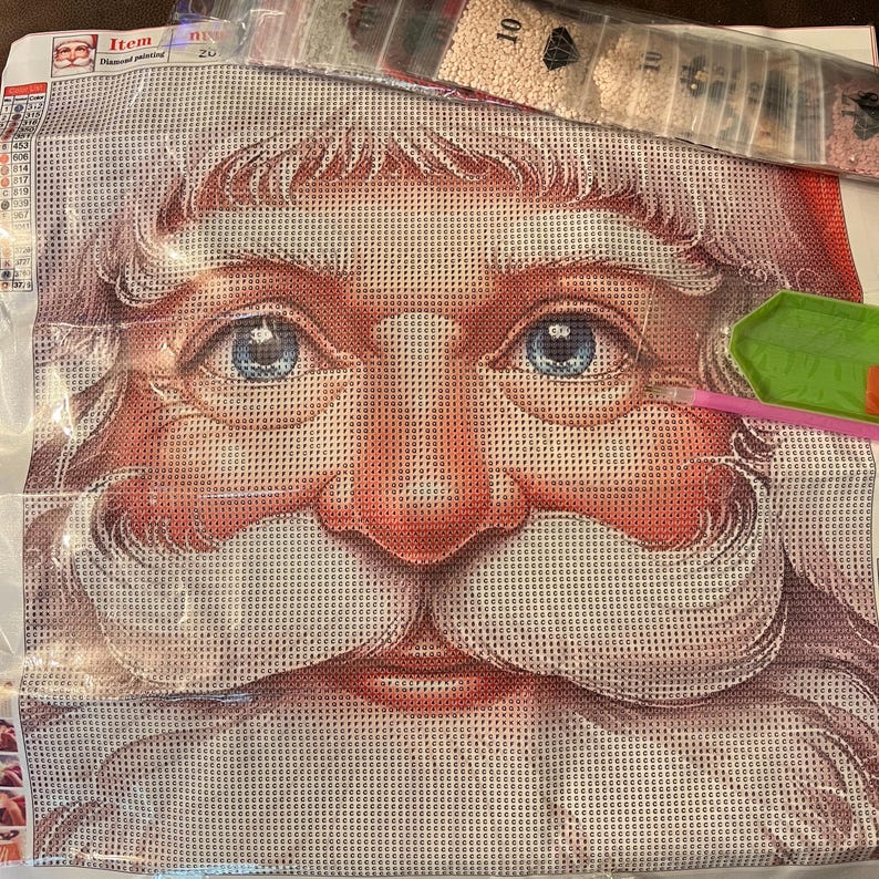 Santa Claus Face Diamond Art Kit: Christmas Wall Decor (15”x15”) - Etsy