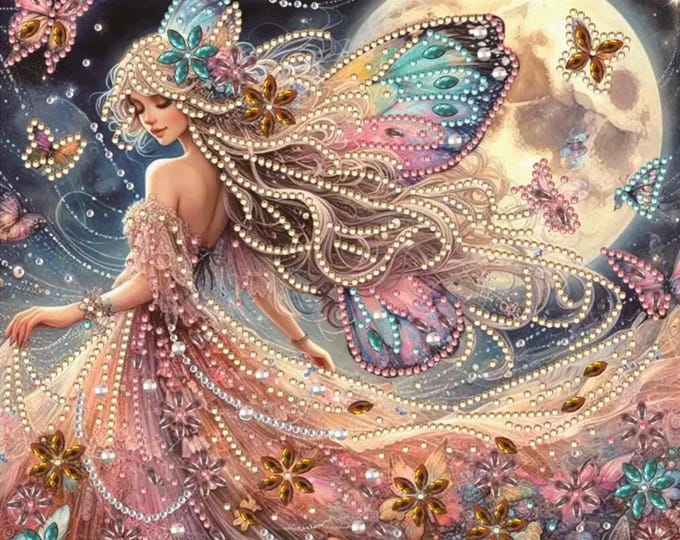 Moon Light Fairy Mosaic 5D DIY Diamond Art Kit, for Beginners and ...