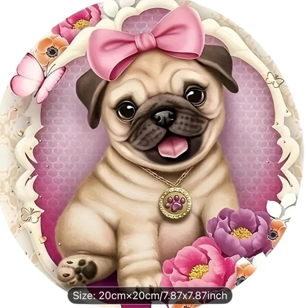 Pug Puppy 5D DIY Diamond Art Kit, for Beginners and Adults Crafts ...