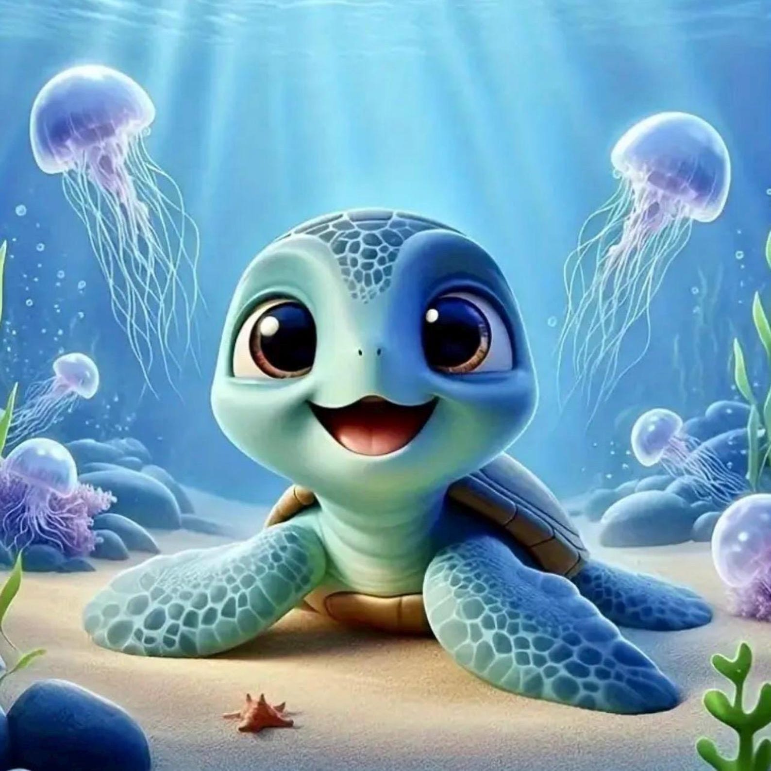 Sea Turtle Diamond Art Kit: 5D DIY Craft, 11” Canvas Cartoon - Etsy
