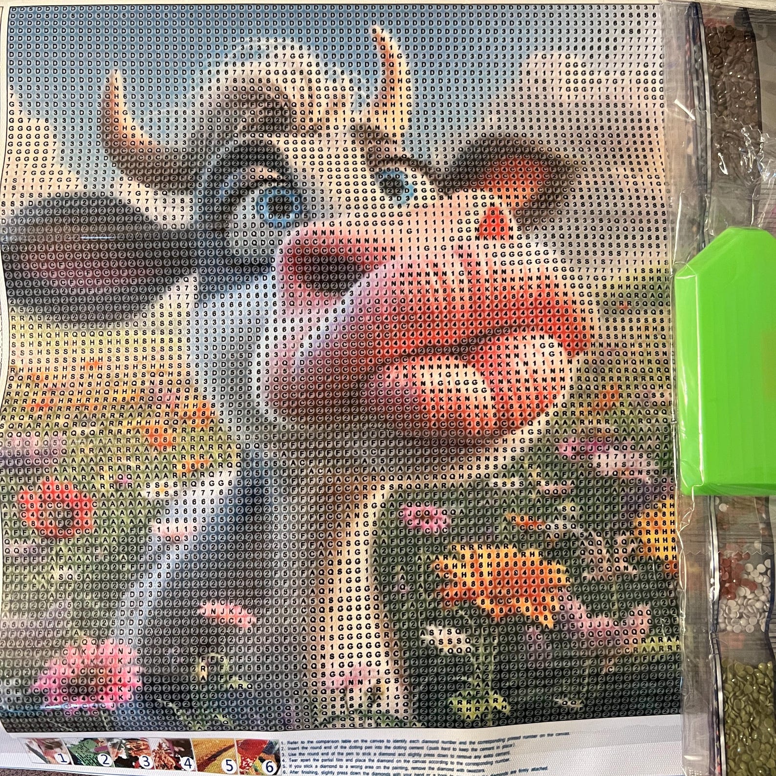 DIY Diamond Art Kit: Cartoon Cow, Full Drill Round - Beginner Adult ...