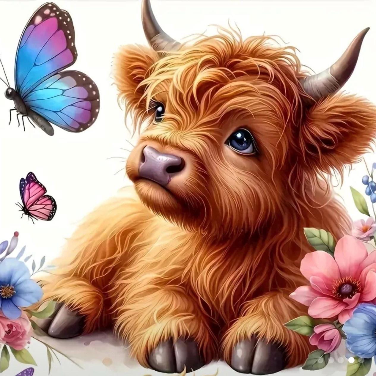 Highland Calf 5D Diamond Art Kit: Beginner Adult Craft - Etsy