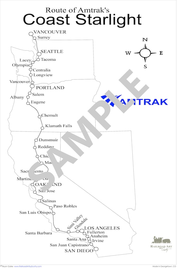 Amtrak Coast Starlight Car Layout