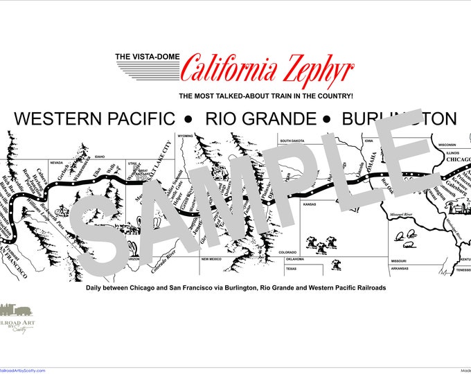 California Zephyr Route Map - Etsy