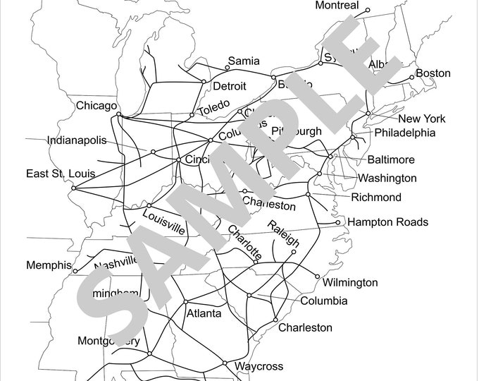CSX Railroad Route Map - Etsy