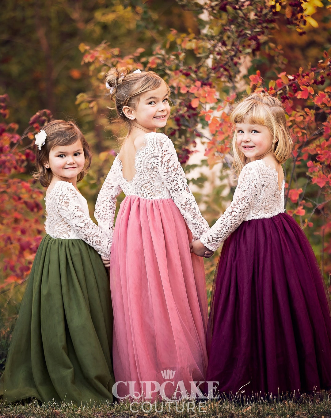 READY TO SHIP, Long Sleeve Flower Girl, Flower Girl Dresses, Boho ...