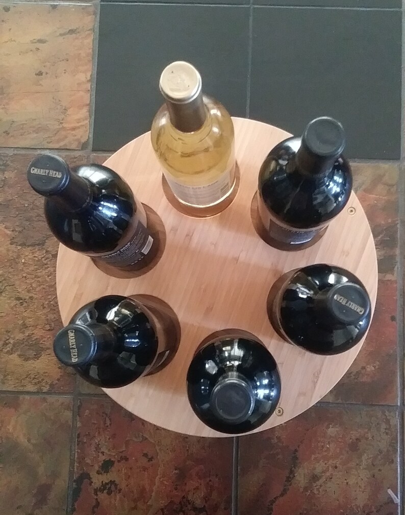 Kenzel Carousel 6 Wine Bottle Holder - Wine Rack - Lazy Susan Wine Rack ...