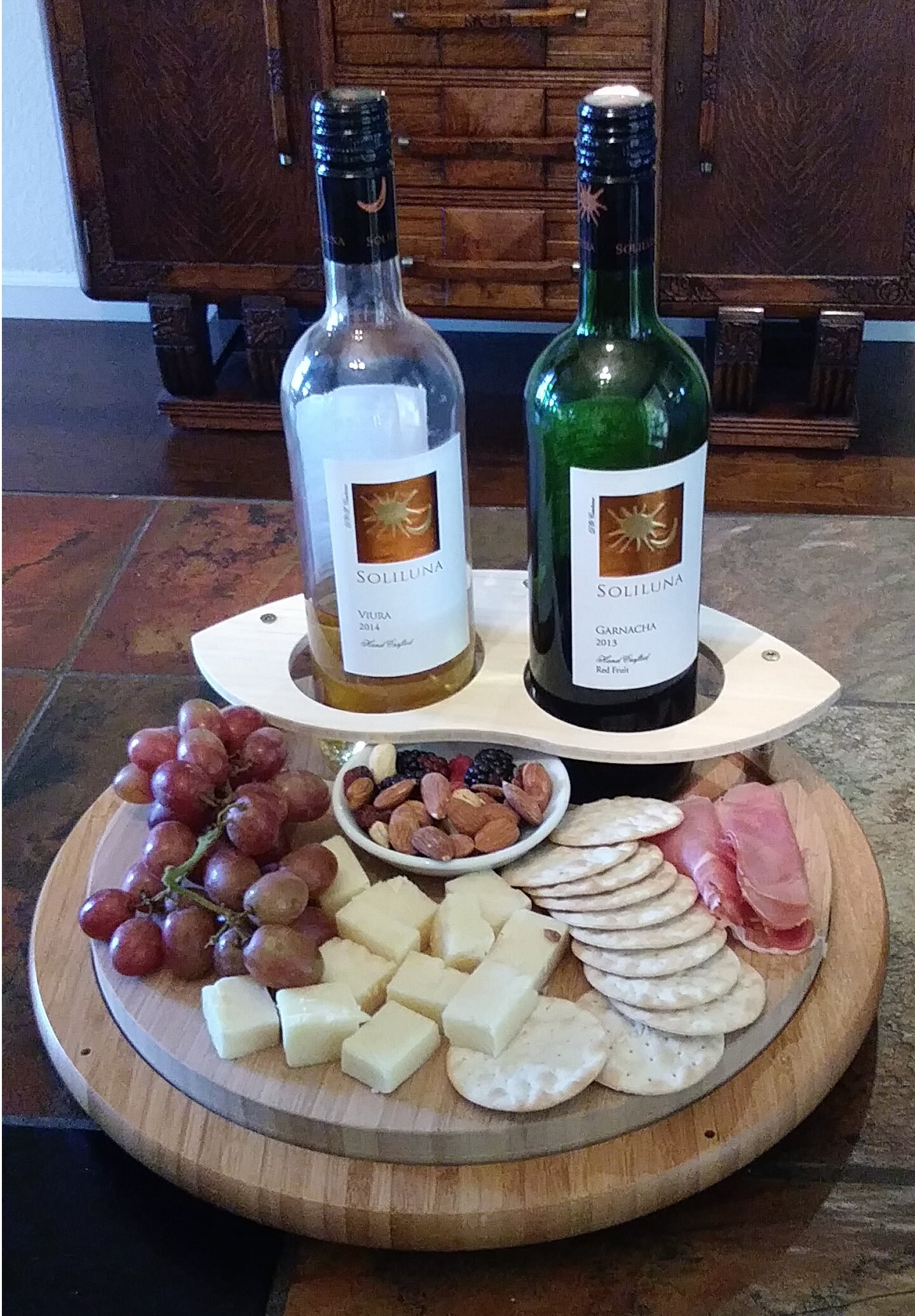 Kenzel Carousel 2 Bottle - Wine Bottle Holder - Lazy Susan Wine Rack ...