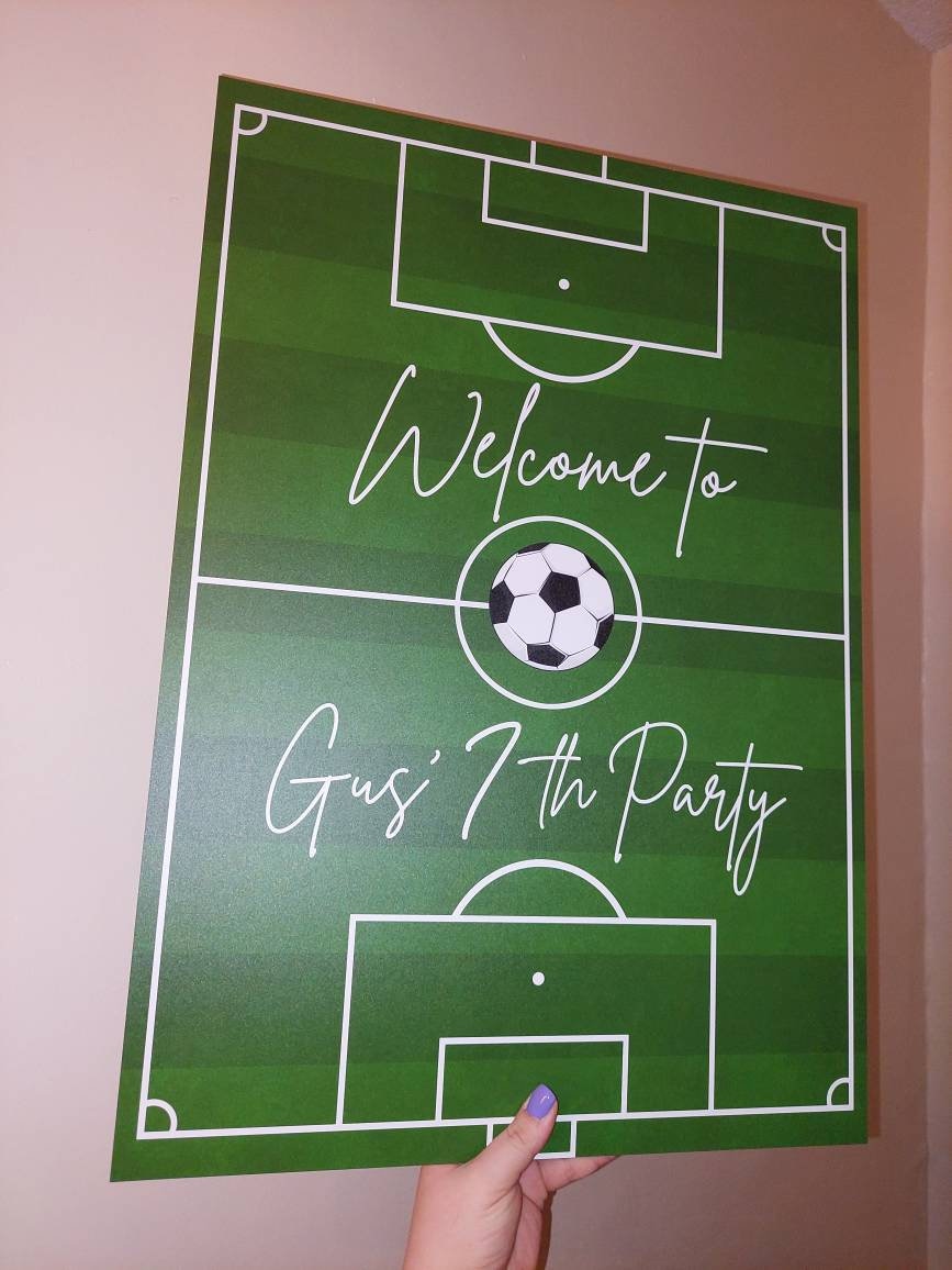 Football Pitch Welcome Board Sign Personalised Birthday - Etsy