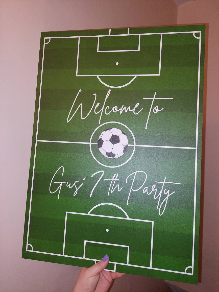 Football Pitch Welcome Board Sign Personalised Birthday - Etsy UK