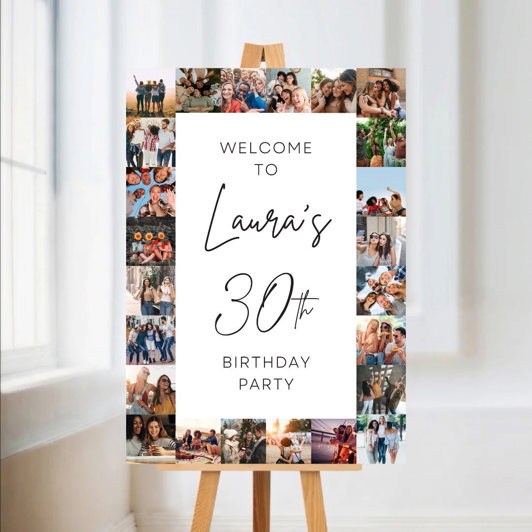 Image Photo Collage Welcome Board, Print or Poster Sign | Personalised ...