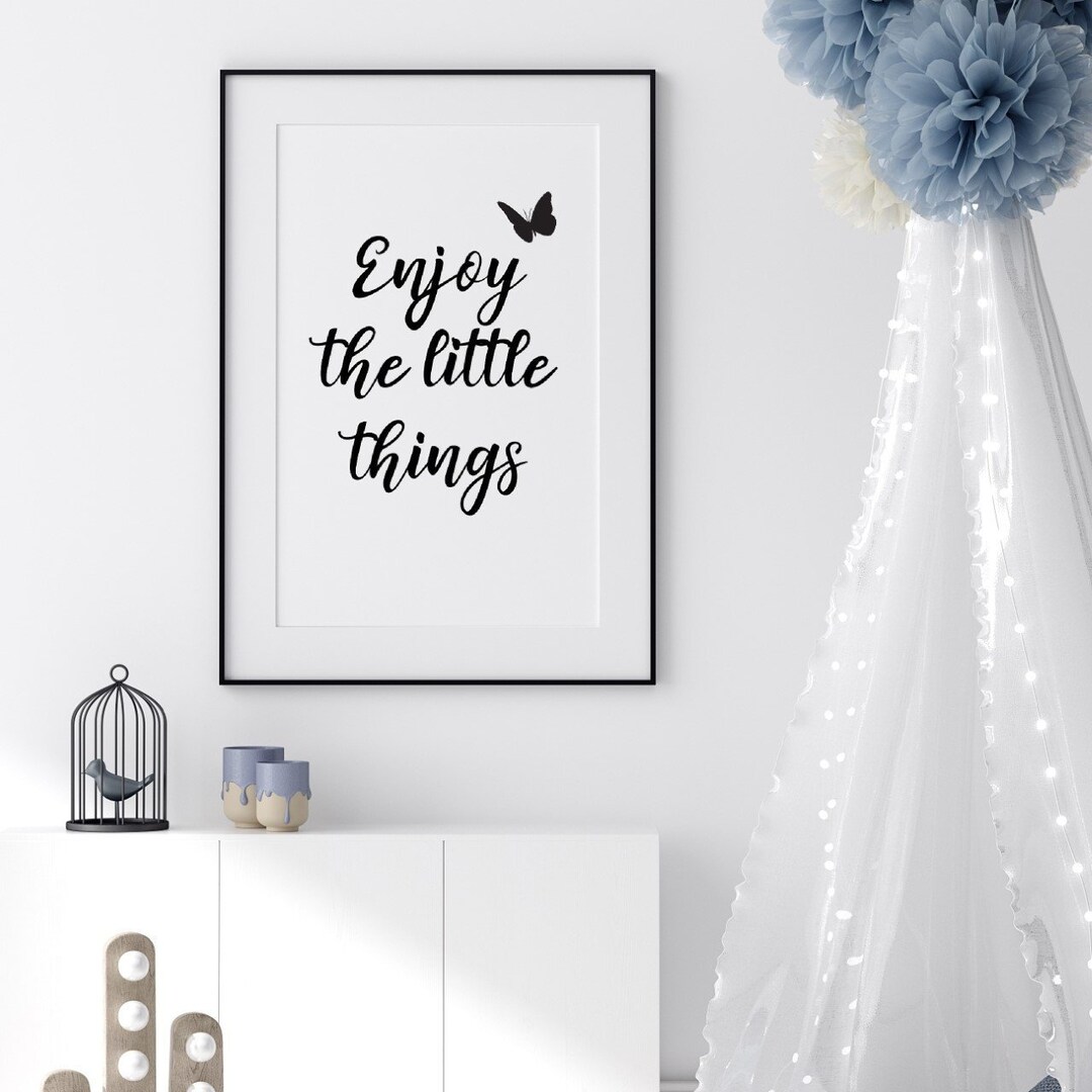 Quote Print / Disfruta de las pequeñas cosas / Impresión motivacional ...
