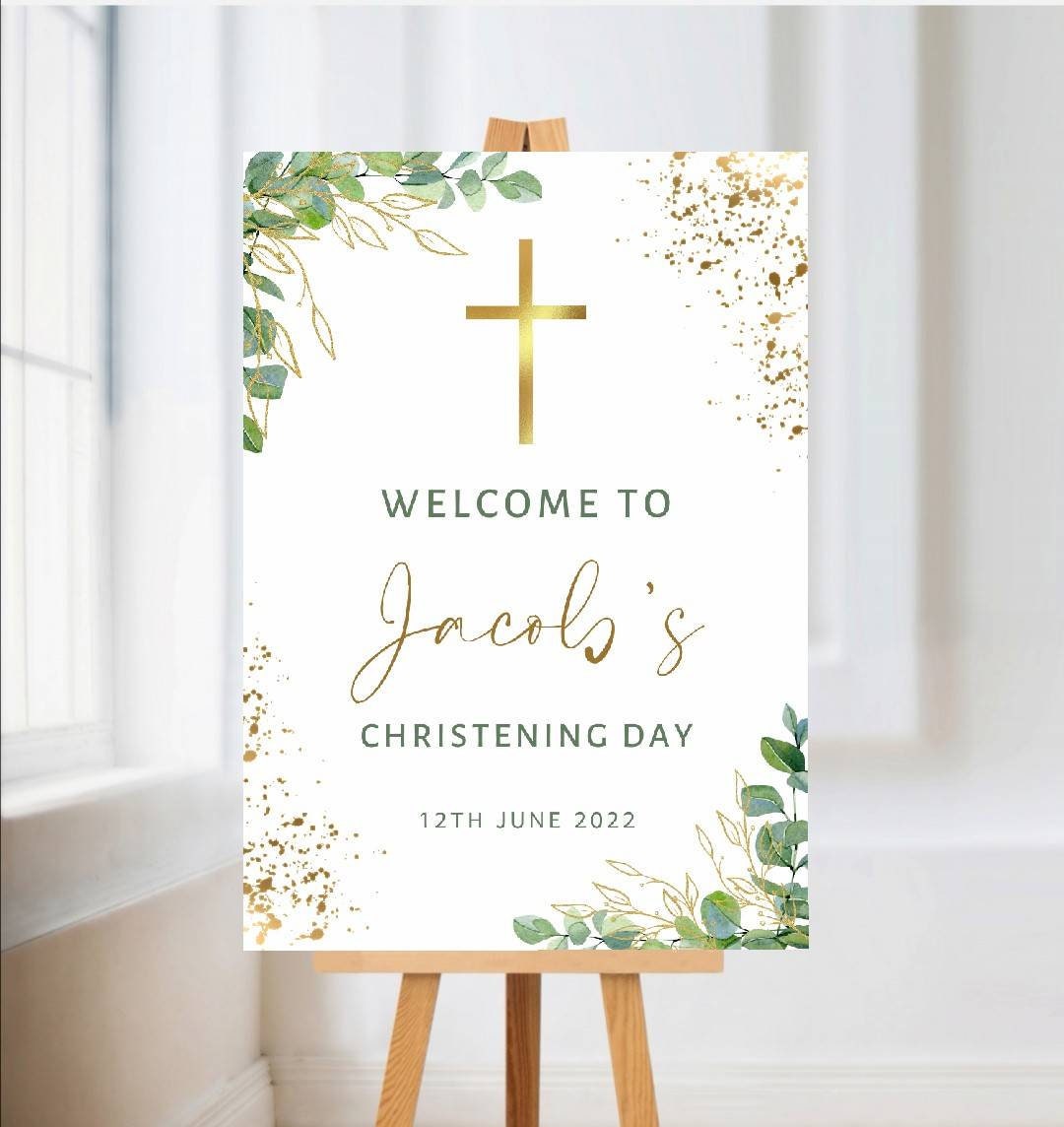Christening, Baptism, Holy Communion Welcome Board Sign | Personalised ...