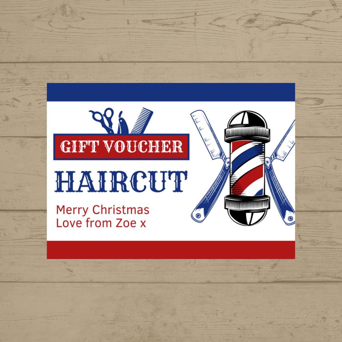 Christmas, Birthday Barber Gift Idea | Barber Haircut Voucher | A6 ...