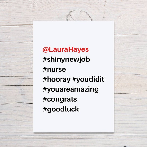 Hashtag Card - Etsy UK