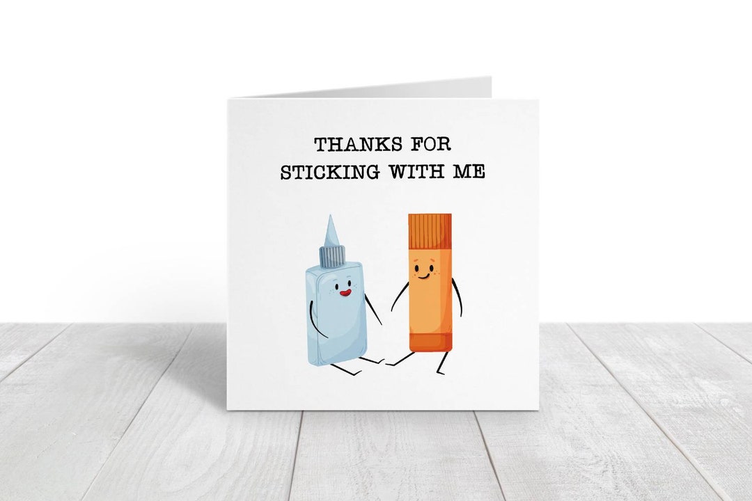 Thank You Card | Thanks for Sticking With Me | Funny Pun Card - Etsy