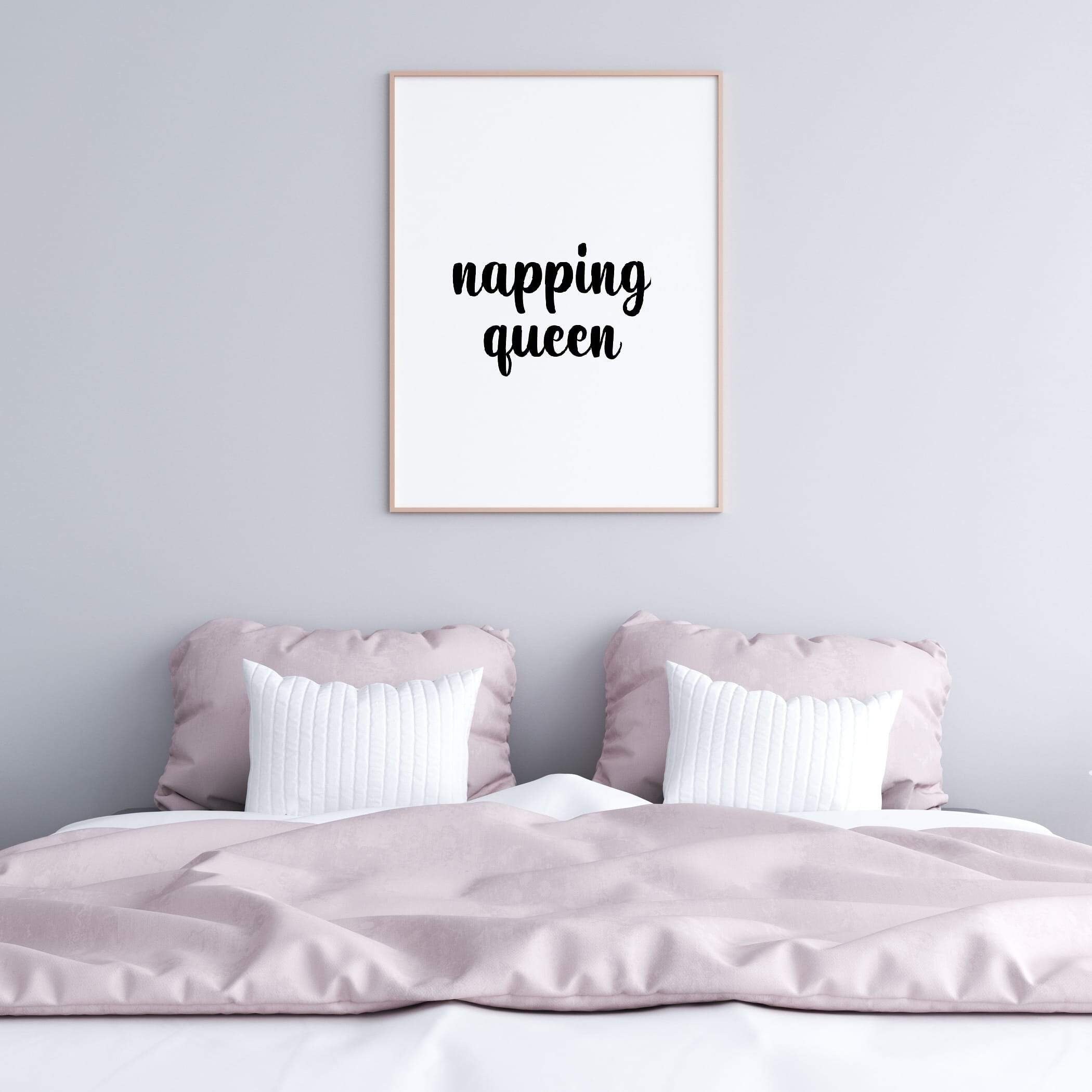 Bedroom Print | Napping Queen | Quote Print - Etsy UK