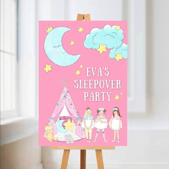 Sleepover Teepee Welcome Board Sign Personalised Sleepover - Etsy