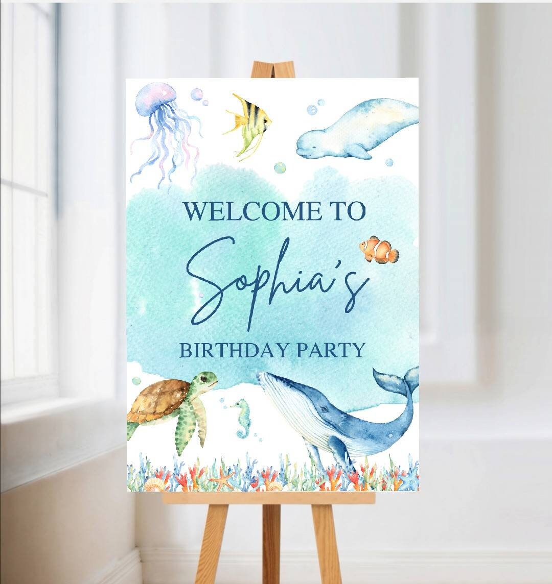 Under the Sea Welcome Board Sign | Personalised Birthday Board ...