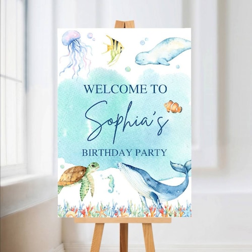 Editable Under the Sea Birthday Party Welcome Sign Printable - Etsy