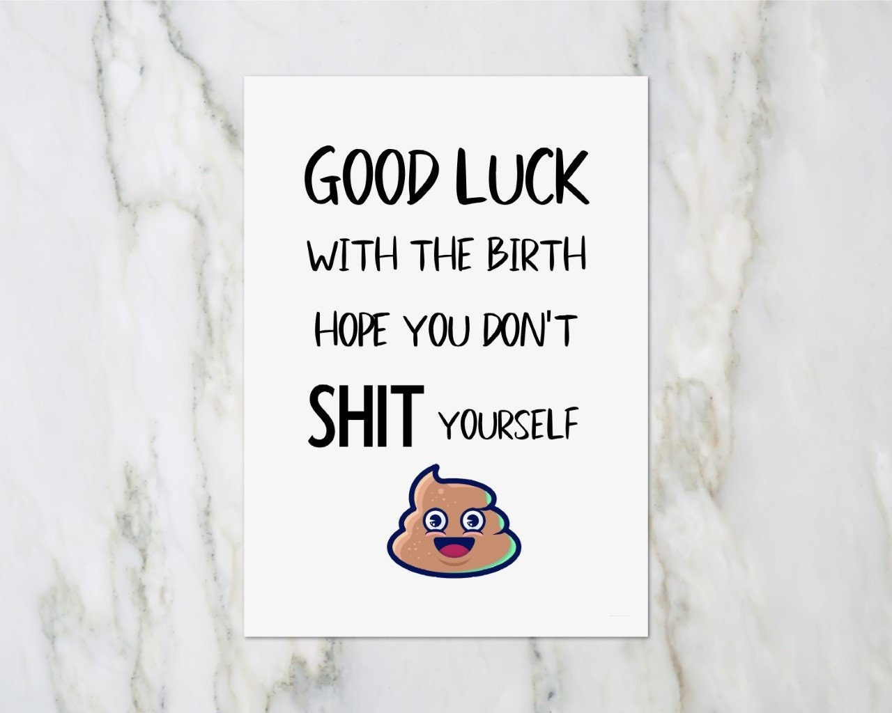 Baby Shower Card Good Luck With the Birth Funny Card New - Etsy UK