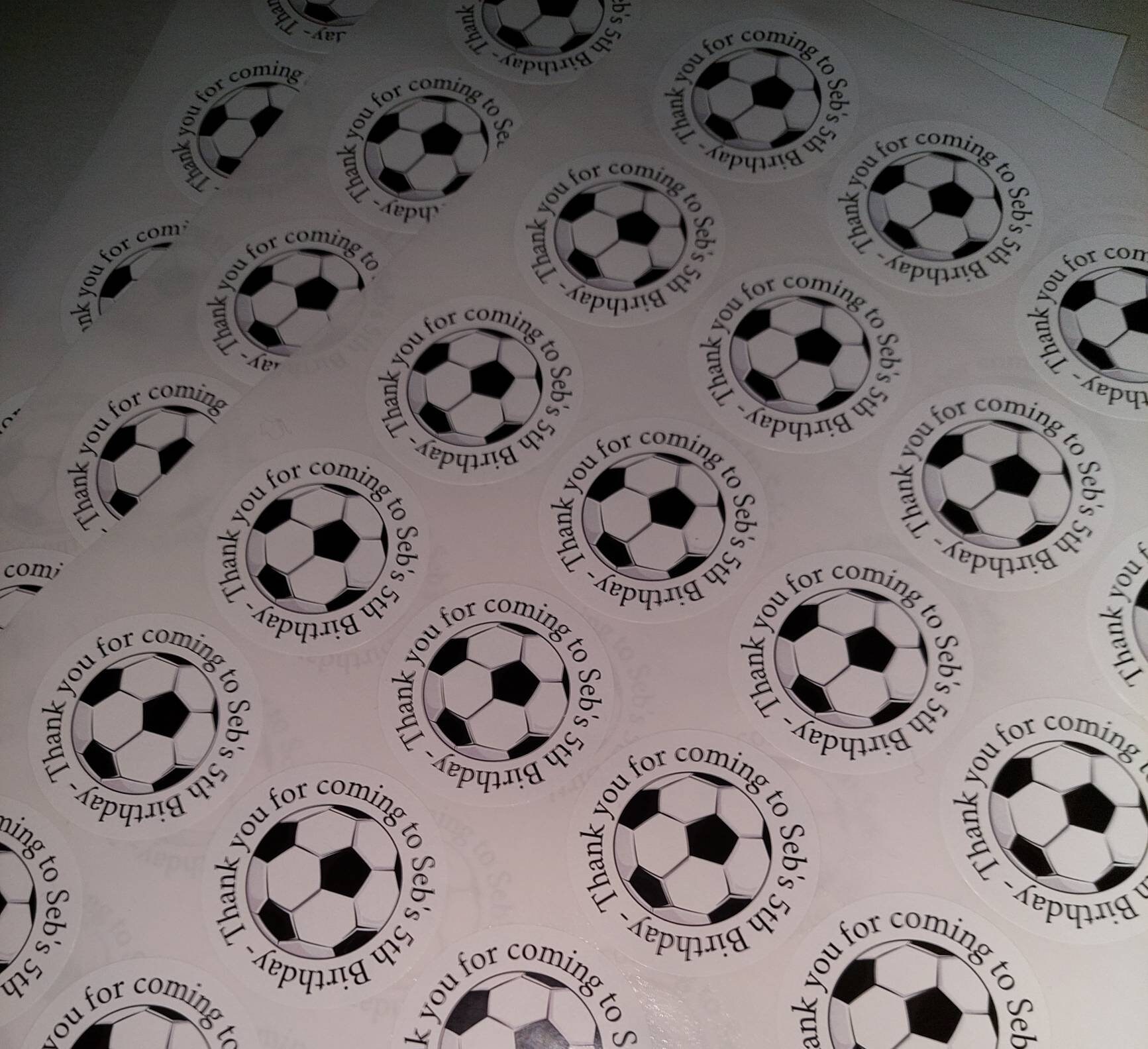 Football Birthday Stickers Various Sizes Football Party - Etsy UK