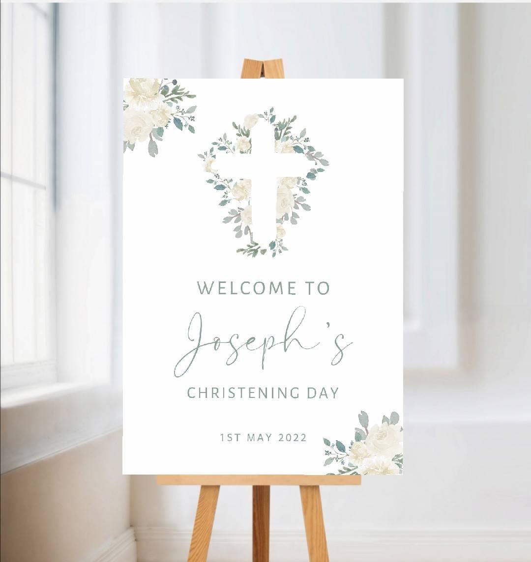 Christening, Baptism, Holy Communion Welcome Board Sign | Personalised ...