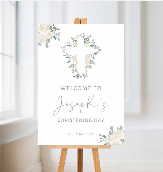 Christening Baptism Holy Communion Welcome Board Sign - Etsy