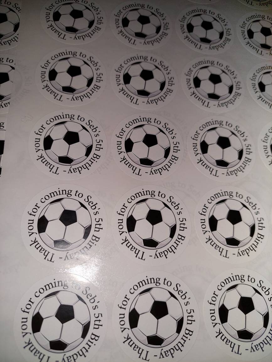Football Birthday Stickers Various Sizes Football Party - Etsy UK