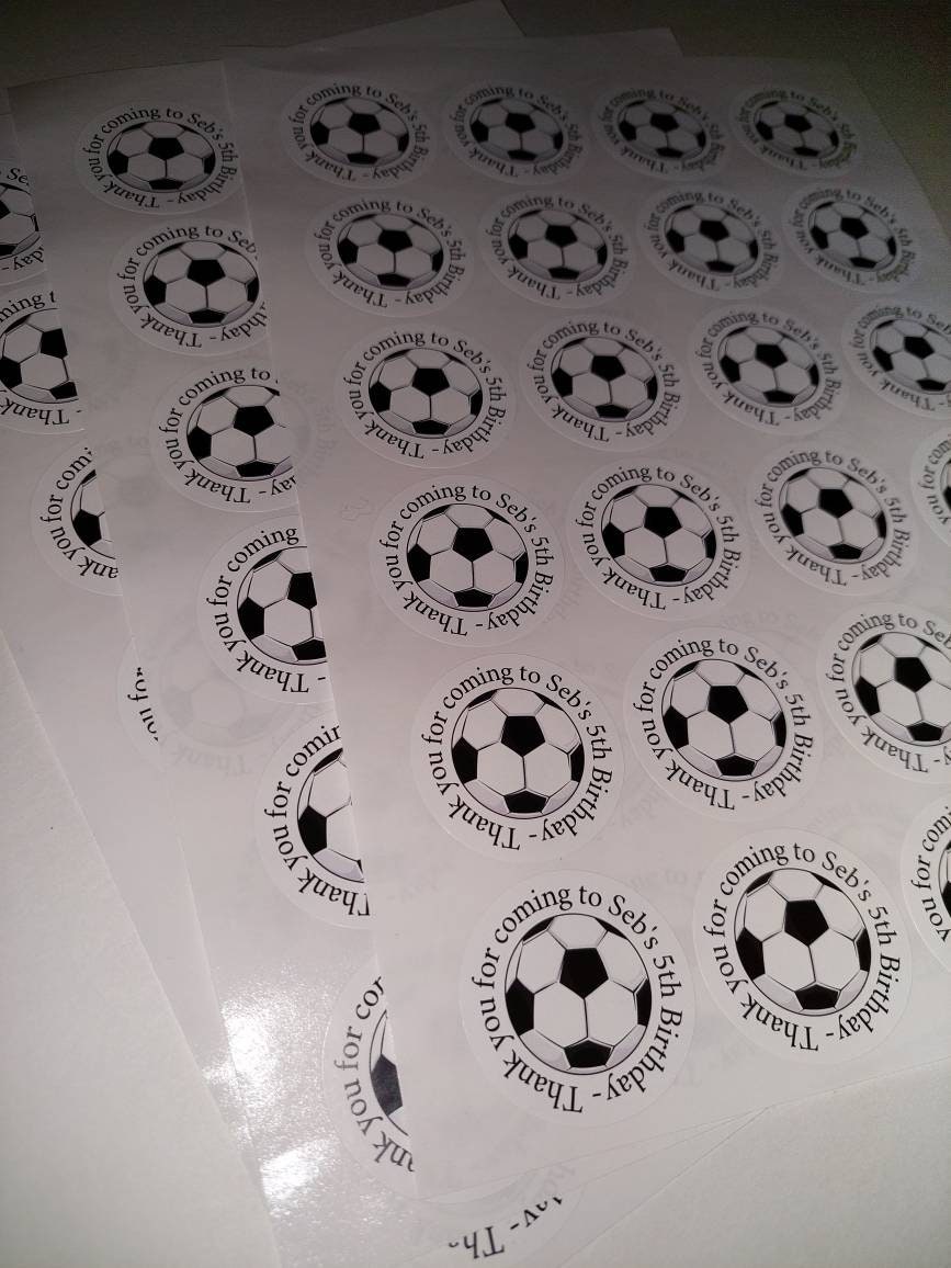 Football Birthday Stickers Various Sizes Football Party - Etsy UK