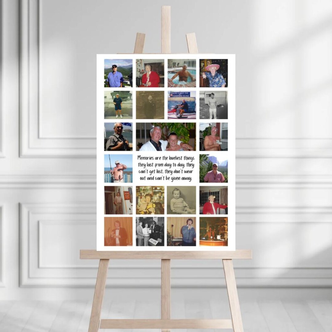 Funeral Service Entrance Board Sign | Personalised Photo Collage ...