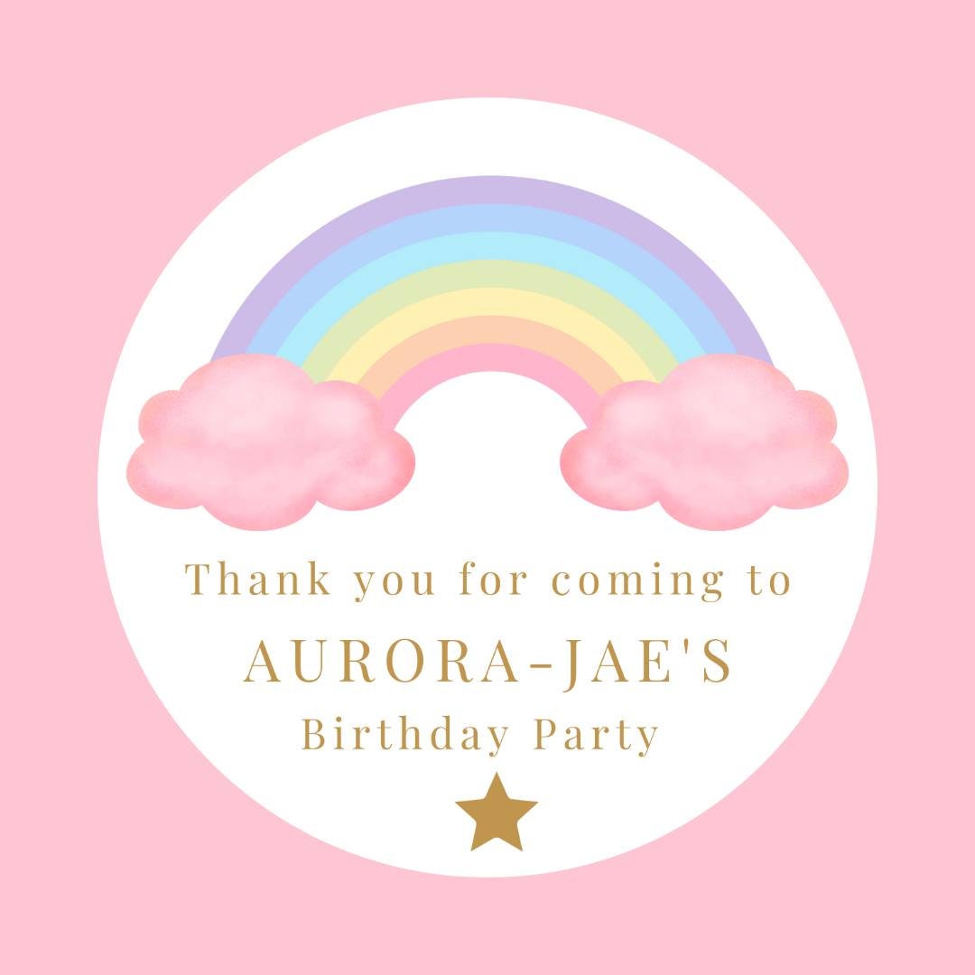 Pastel Rainbow Stickers Various Sizes Pastel Rainbow Party Supplies ...