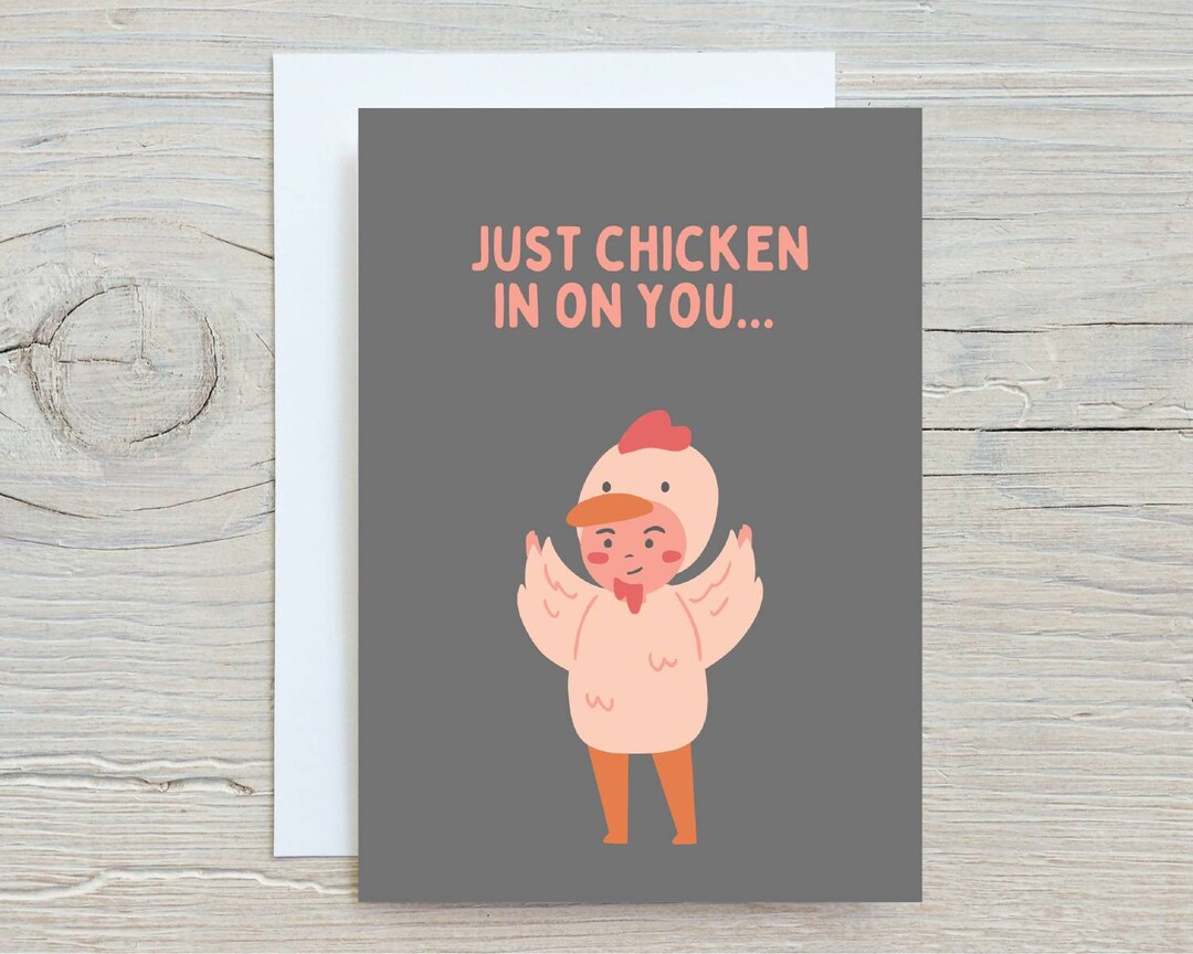 Thinking of You Card | Just Chicken in on You | Funny Card - Etsy