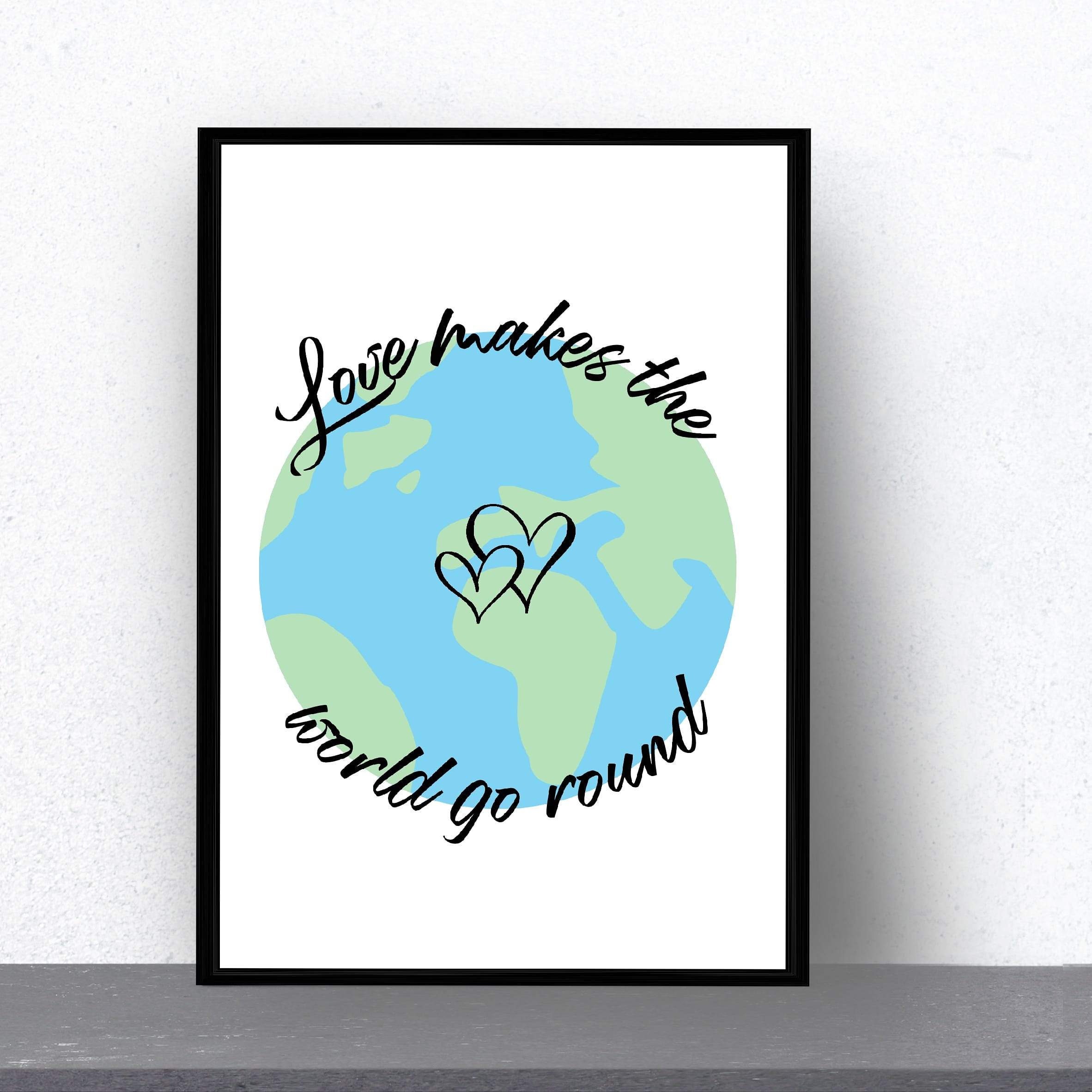 Quote Print Love Makes the World Go Round Love Print - Etsy UK