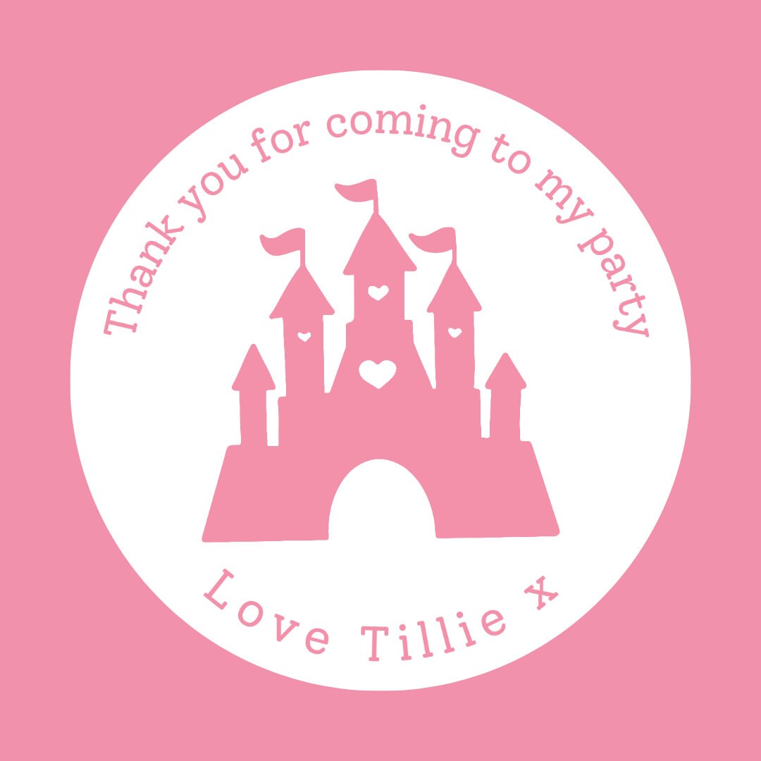 Pink Princess Castle Stickers | Circle Stickers | Sticker Sheet ...