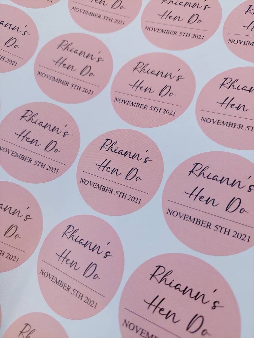 Hen Party Stickers | Sticker Sheet 45mm Circles | Party Stickers ...